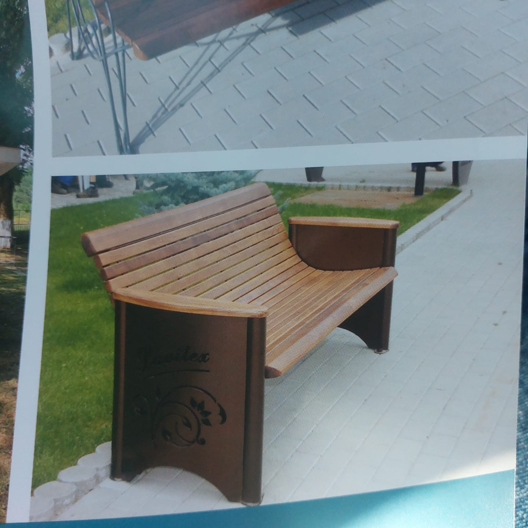 Banca stradala din lemn - Mobilier Stradal - Metal Cosuri