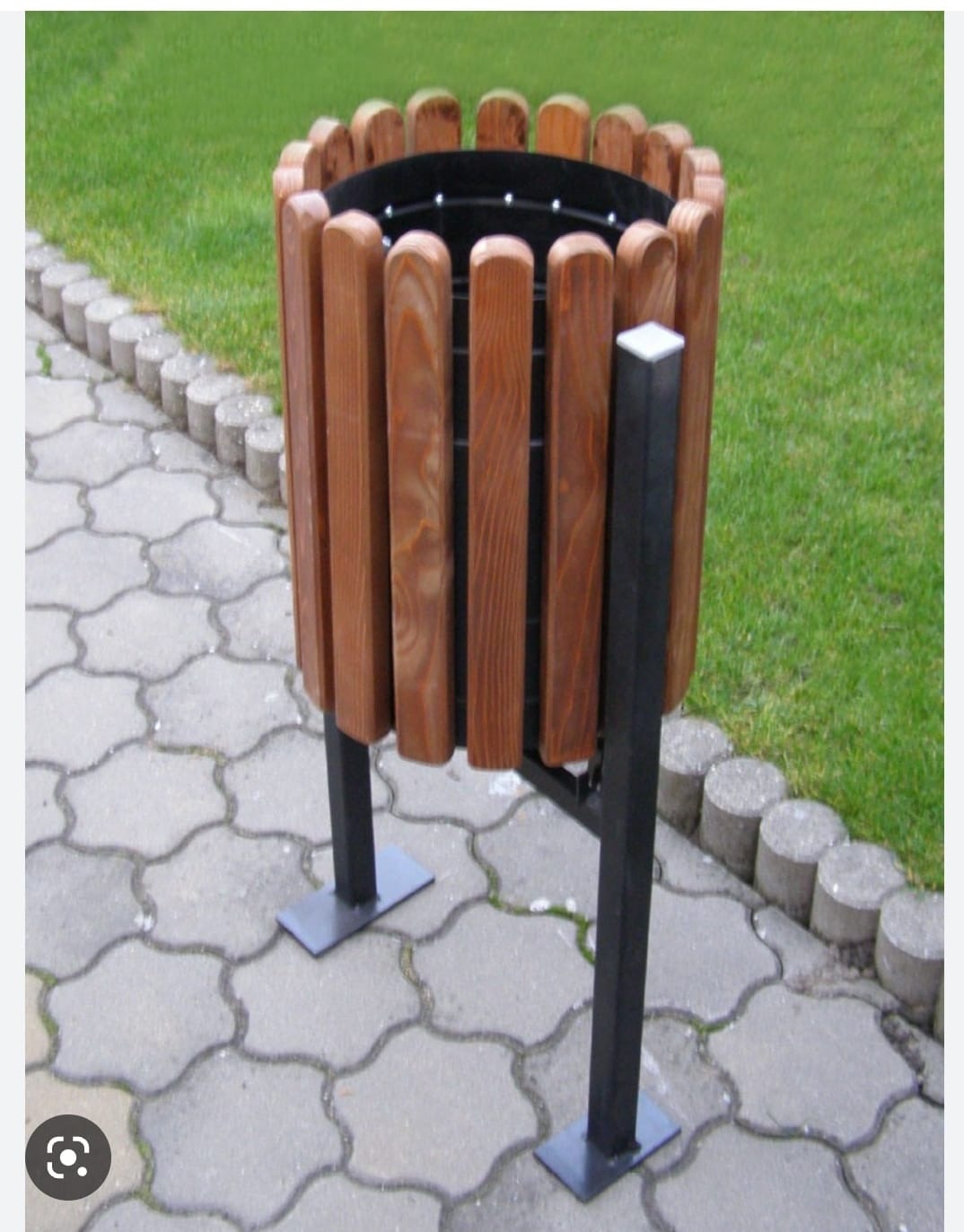 Cos gunoi metal lemn - Mobilier Stradal - Metal Cosuri